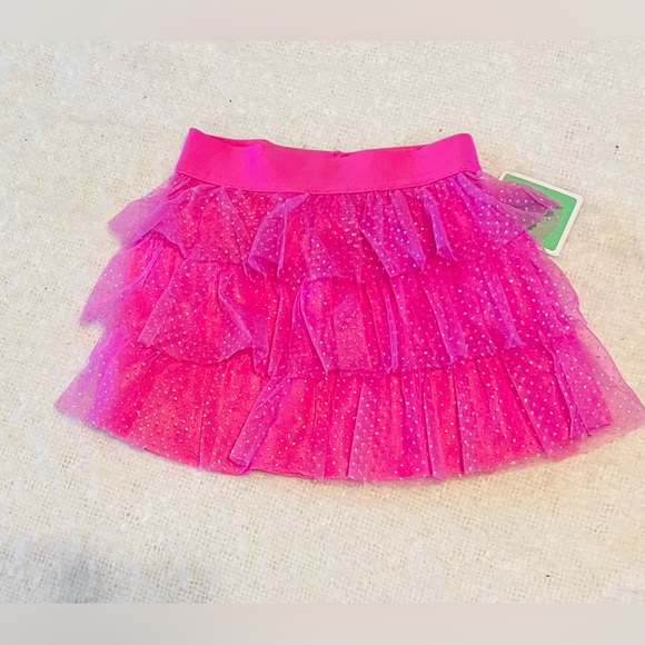 Bottoms | New Nwt Girls Pink Tulle 3 Layer Skirt With Silver Dots Size ...